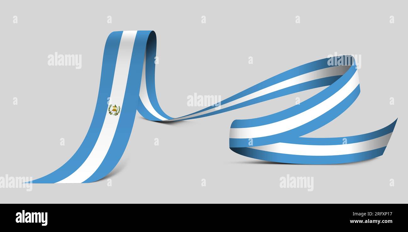 3D illustration. Flag of Guatemala on a fabric ribbon background Stock ...
