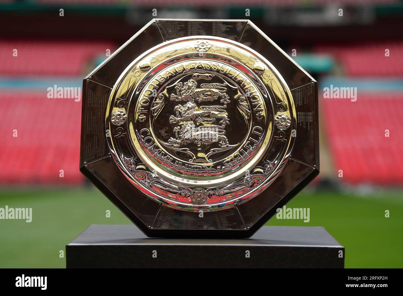 The trophy on display before the FA Community Shield match at Wembley ...