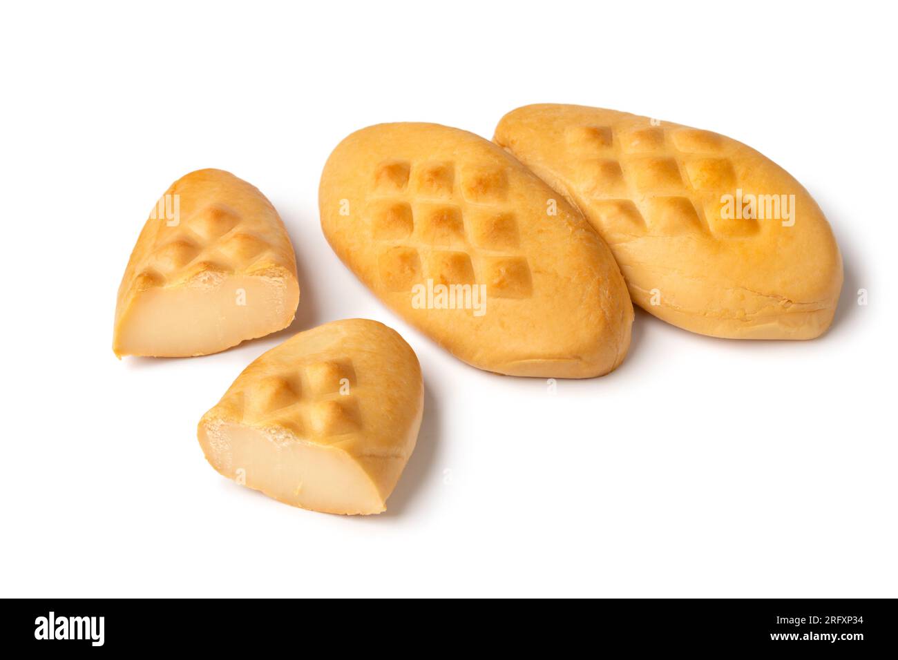 Traditional polish smoked whole and halved cheese, mini “Gołka ...