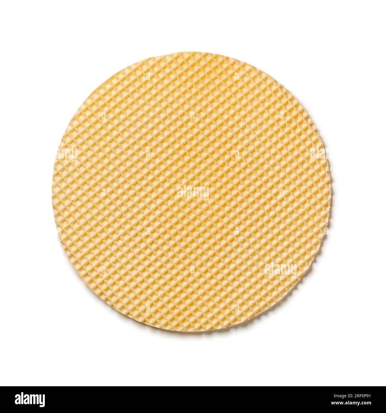 Single fresh round Polish waffle tortowe isolated on white background ...