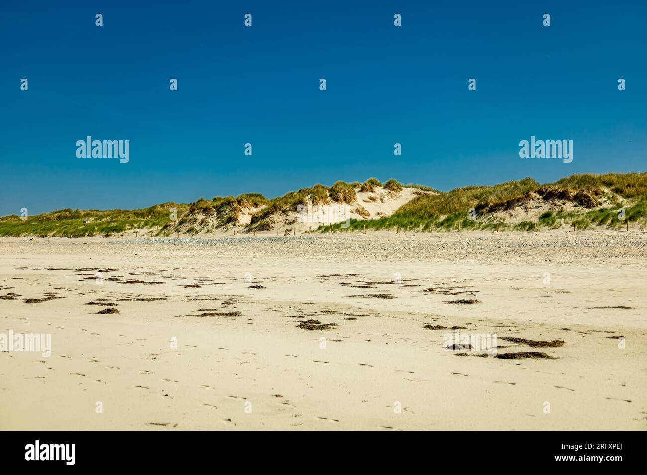 On the road on the kilometre-long sandy beach Plage of the Atlantic ...