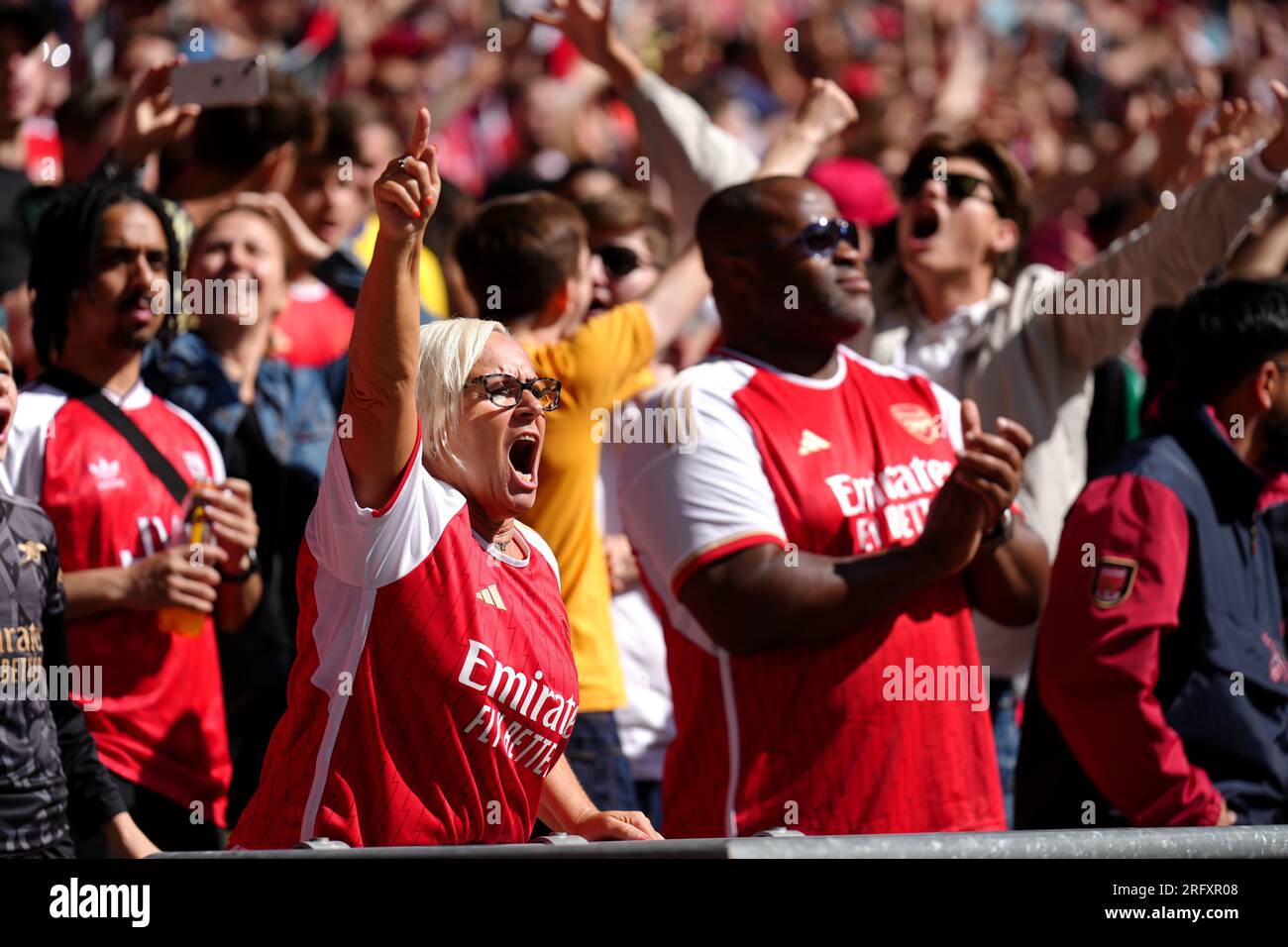Arsenal fans in the stand before the FA Community Shield match at ...