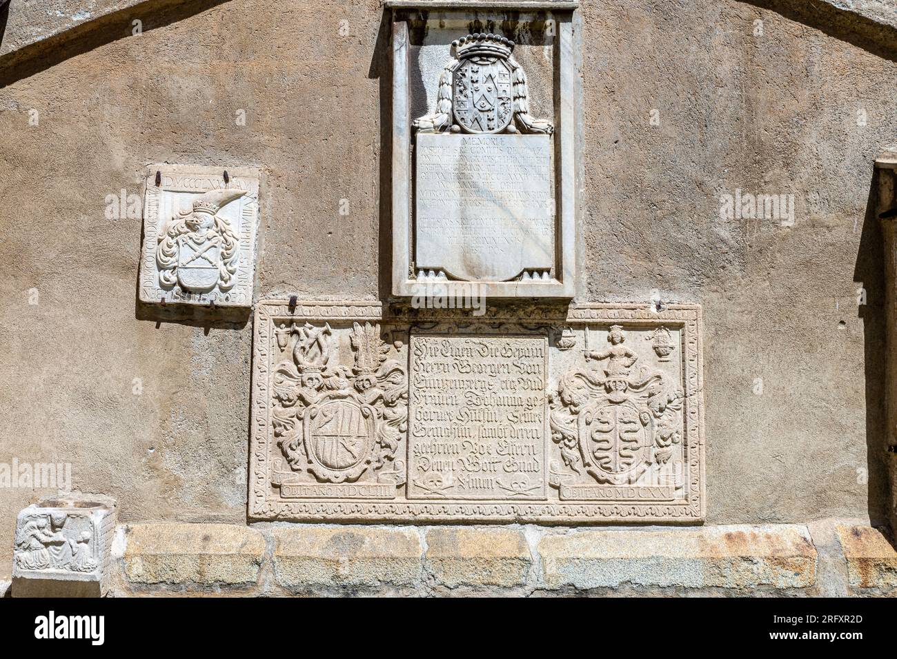 ancient bas-reliefs of a medieval Italian church Stock Photo - Alamy