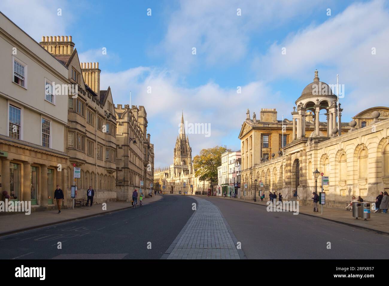 Oxford, United Kingdom- November 12th 2022: High Street with domed ...