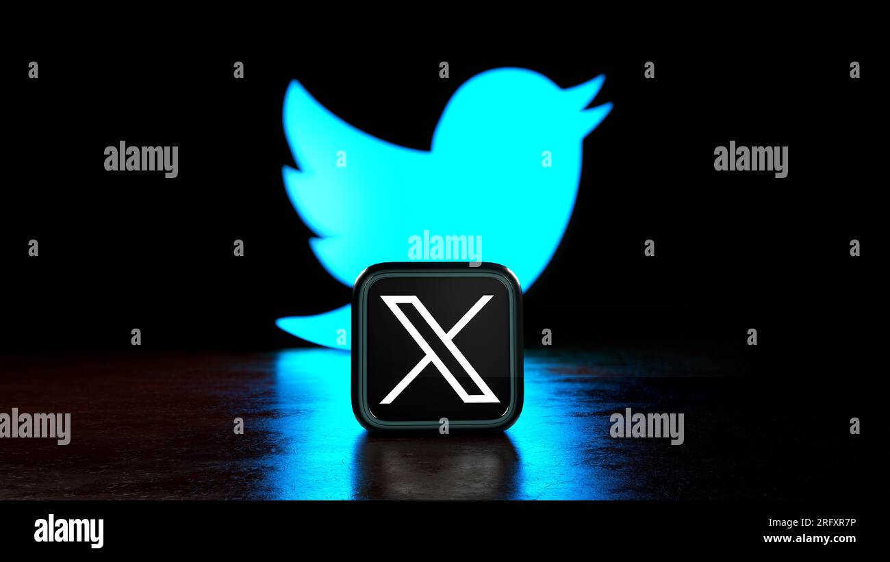 X, Twitter X Logo - 3D Visual Design - Istanbul, Turkey - July 19 (3D ...