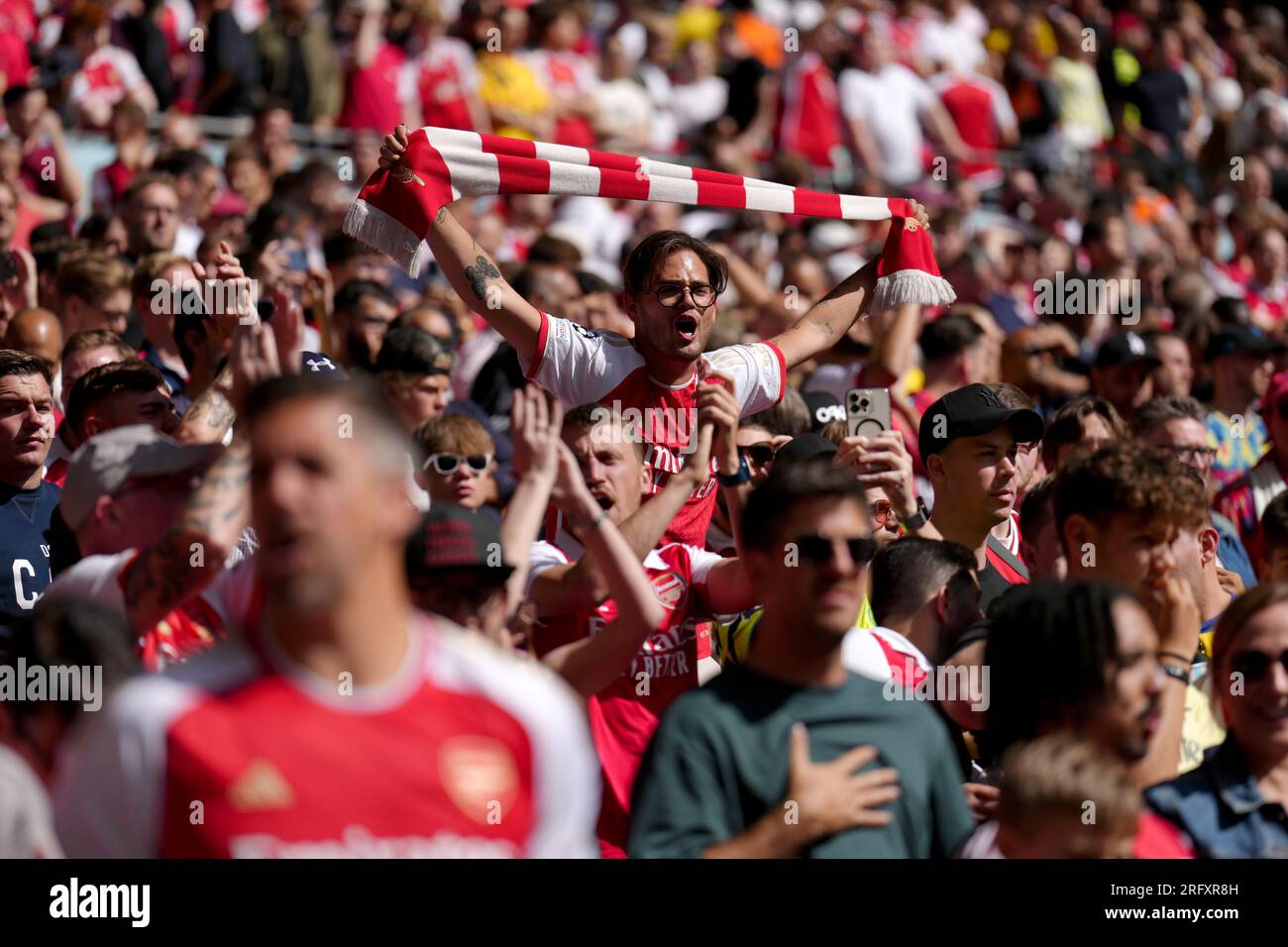 Arsenal fans in the stand before the FA Community Shield match at ...