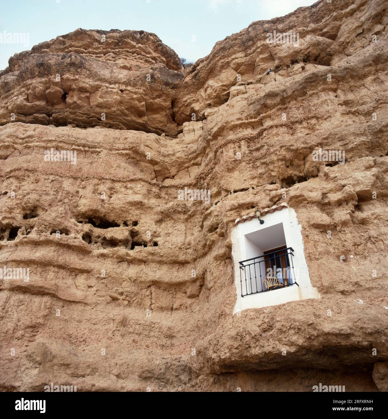 Bedroom window of cave house, Belerda, Gaudix, Spain Stock Photo - Alamy