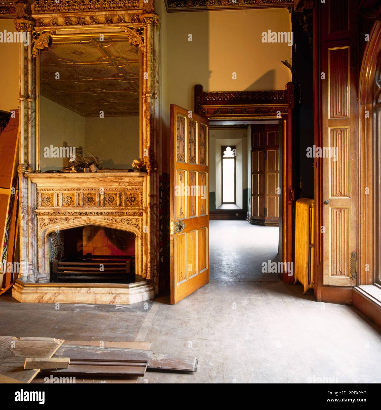 Leighton Hall, Powys, Wales, UK being rennovated in 1996 Stock Photo ...