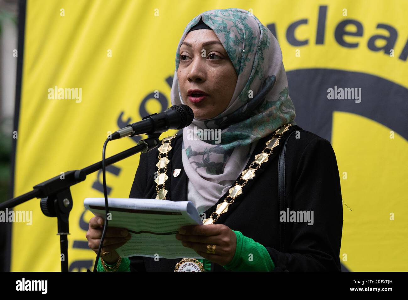 London, UK. 6 August, 2023. Councillor Nazma Rahman, who is also Mayor ...