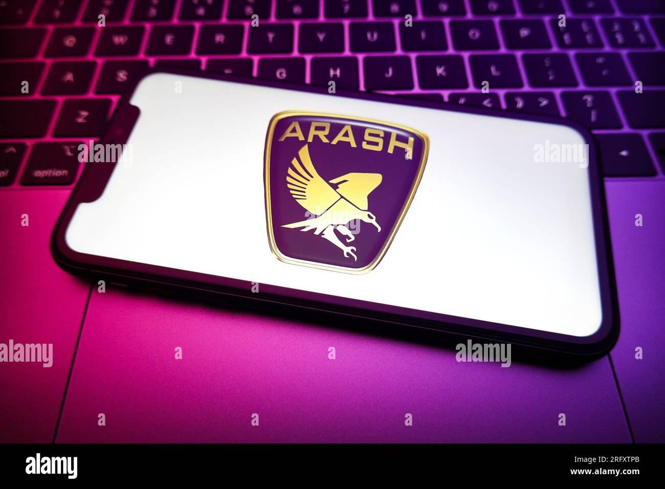 China. 06th Aug, 2023. In this photo illustration, the Arash logo is ...