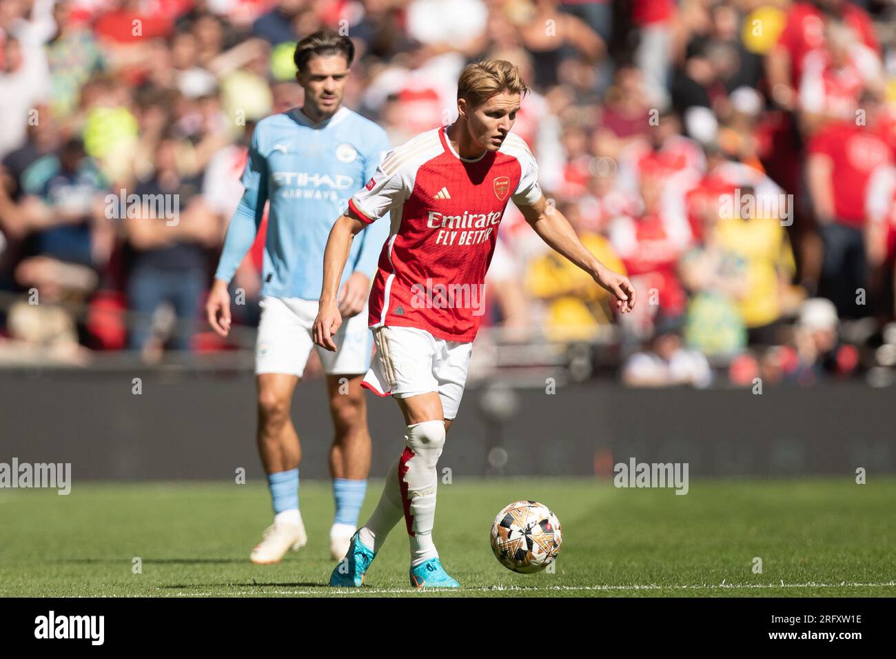 Martin Odegaard of Arsenal controls the ball during the FA Community ...