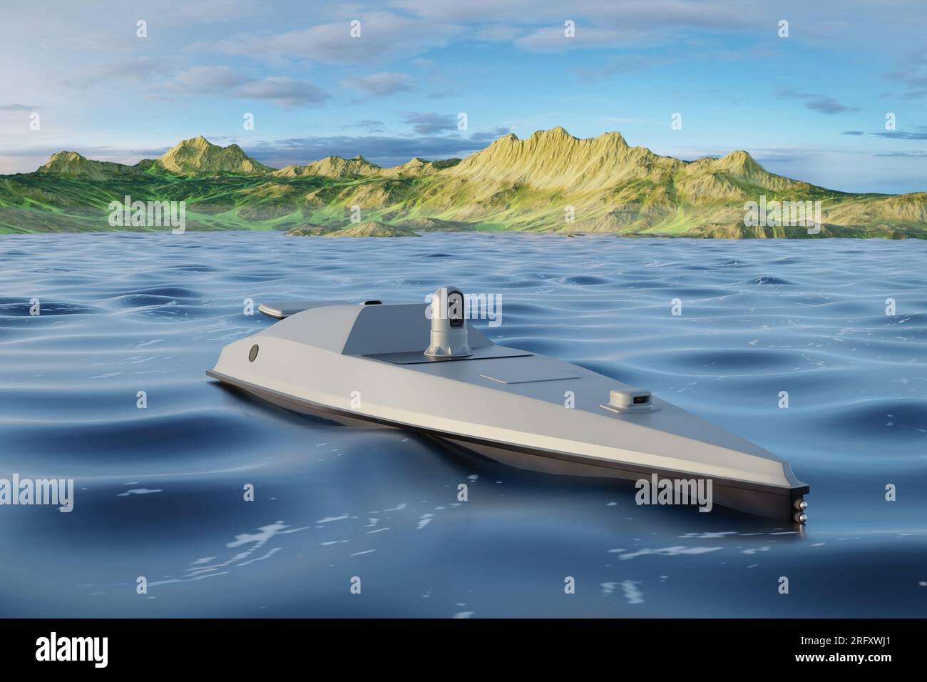 Ukrainian sea drone in a Black Sea. Unmanned surface vessel operating ...