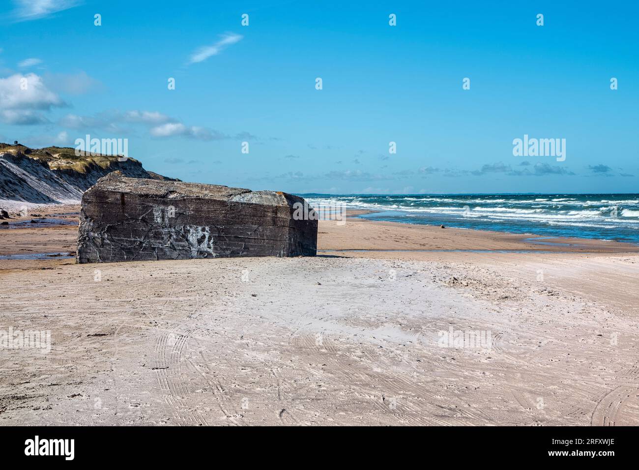 Old concrete bunker on the Beach near the Skaw, Denmark Stock Photo - Alamy
