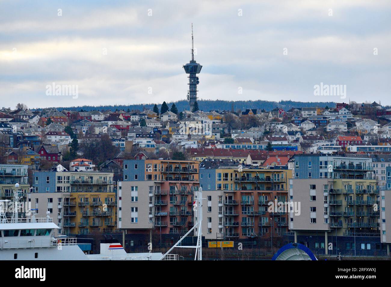 Cityscape of Trondheim, seen from the waterfront Stock Photo - Alamy