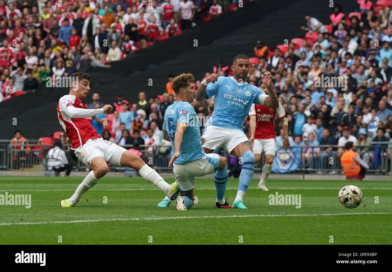 Arsenal's Kai Havertz shoots during the FA Community Shield match at ...