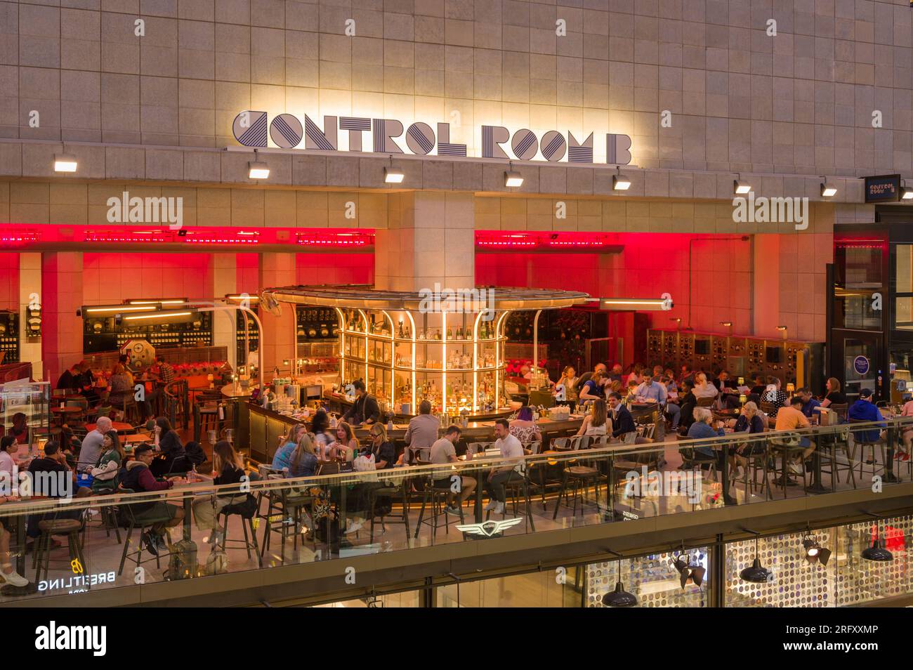 View of the Control Room B restaurant and dining area inside Battersea ...