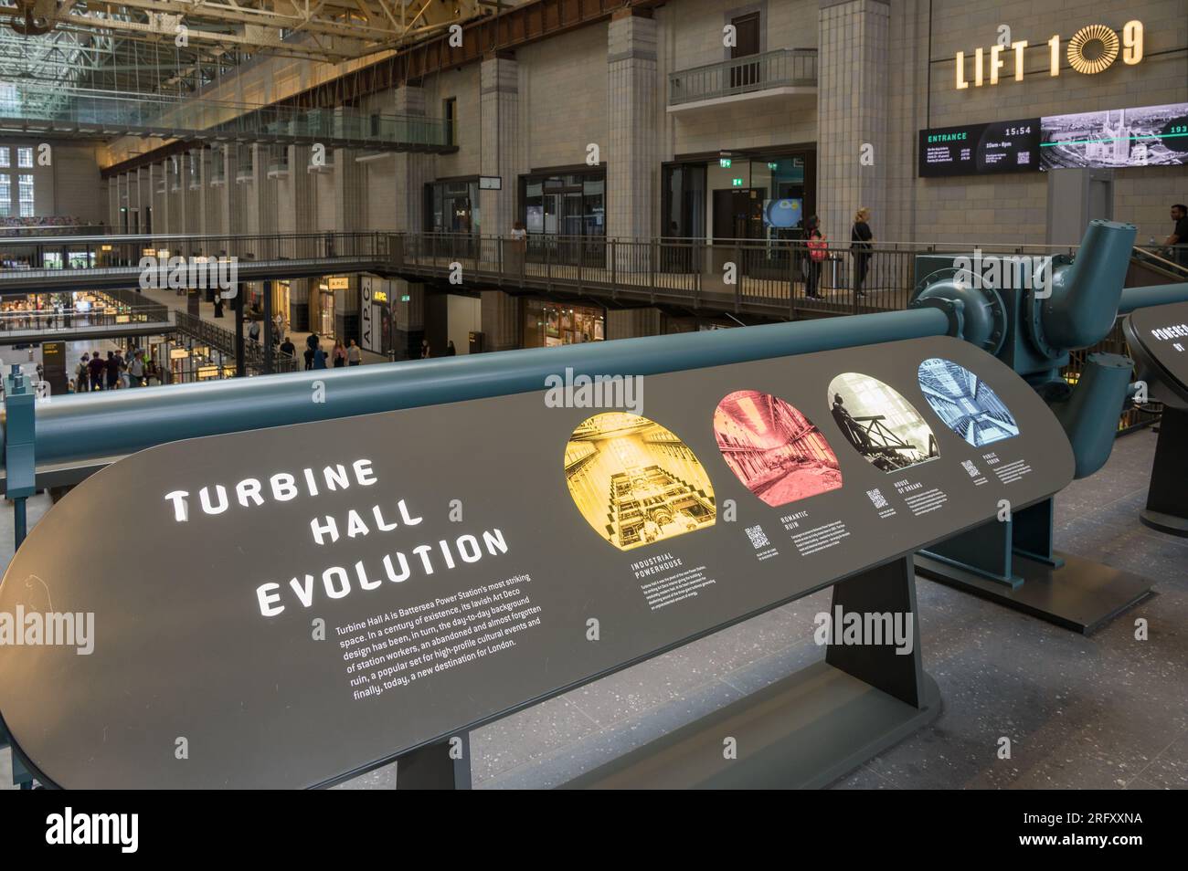 View of the educational information of the turbine hall on Battersea ...