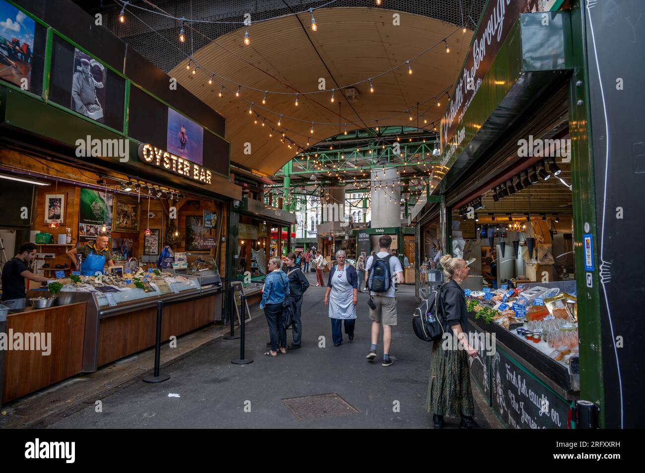 London, UK - July 18, 2023: Views inside London's famous Borough Market ...
