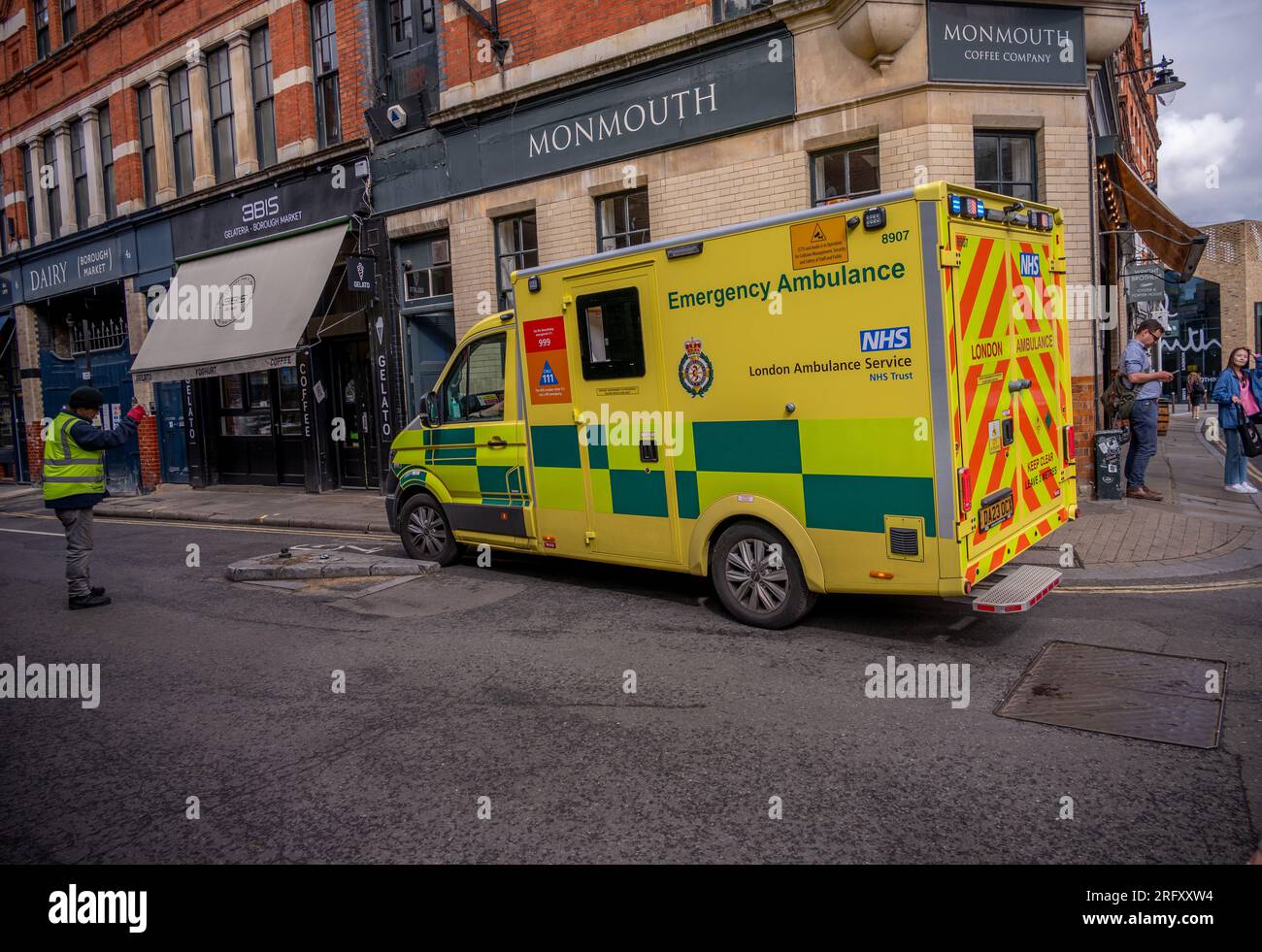 London, UK - July 18, 2023: Ambulance outside London's famous Borough ...