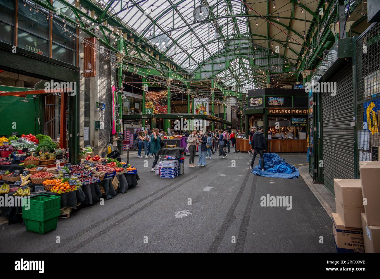London, UK - July 18, 2023: Views inside London's famous Borough Market ...