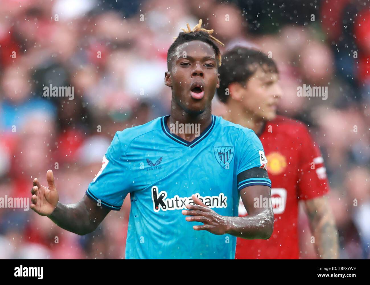 Athletic Bilbao's Nico Williams reacts to a missed chance during the ...