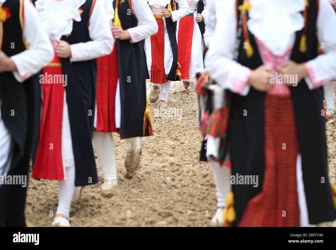 Sinj, Croatia. 06th Aug, 2023. People wearing traditional knight ...