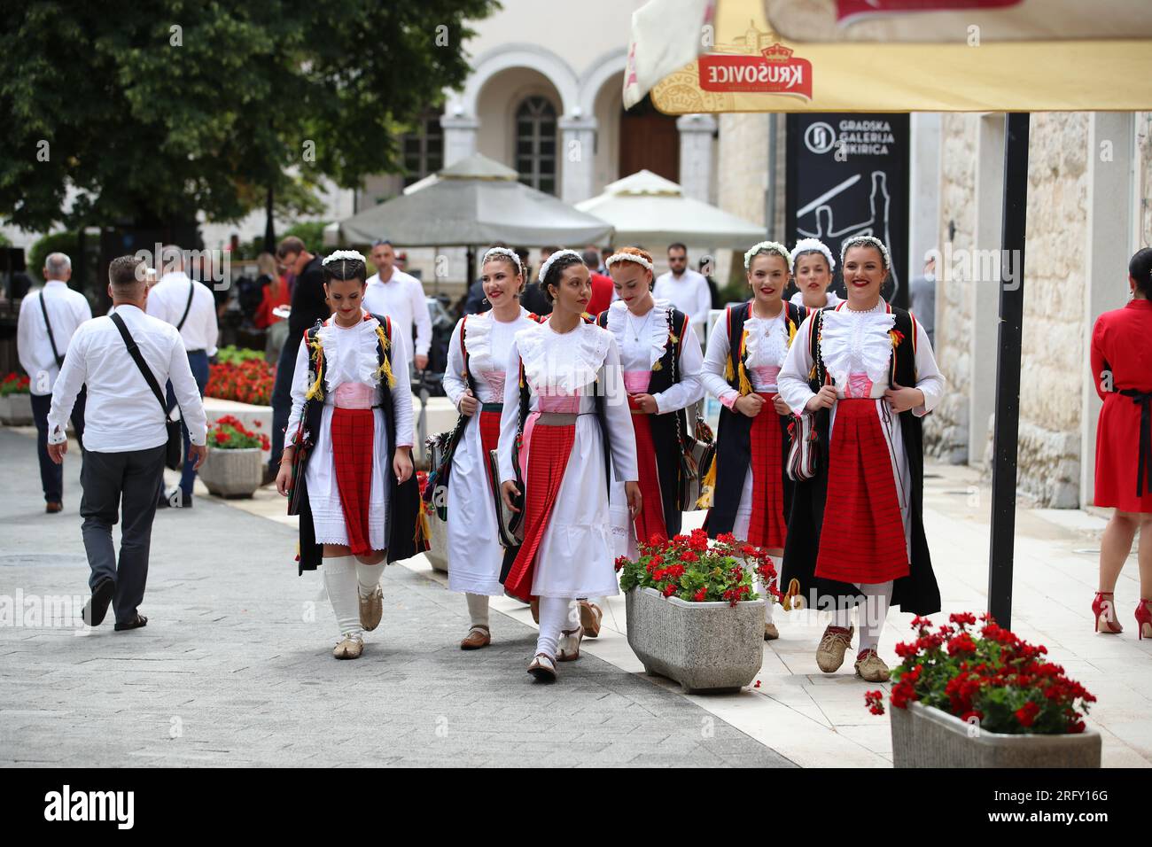 Sinj, Croatia. 06th Aug, 2023. Women wearing traditional knight ...