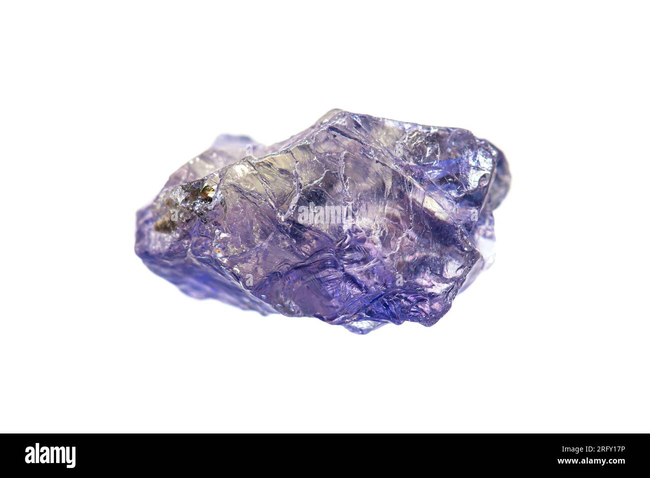 Closeup natural rough iolite (cordierlite, dichroite, water sapphire ...