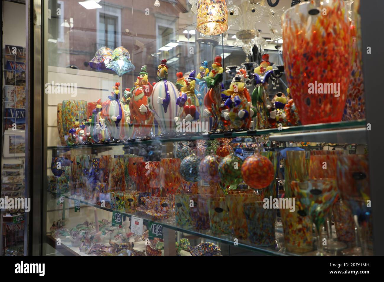 Shop window with colorful glass figures in Venice, italy Stock Photo ...