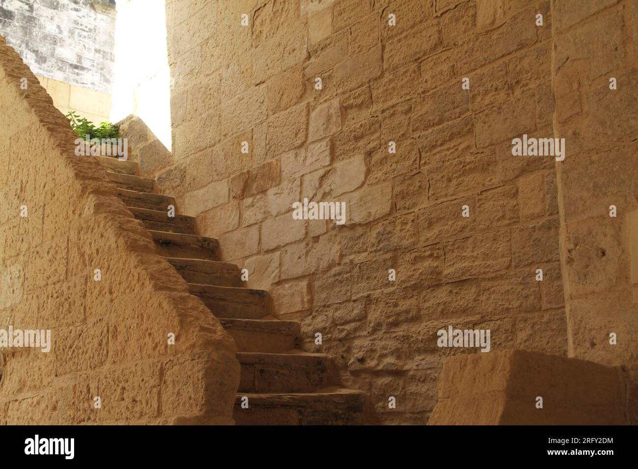 Lecce, Italy. Stone steps outside a building in the historical center ...