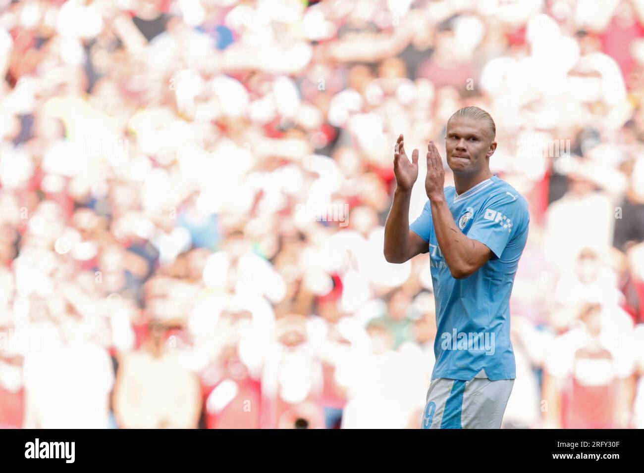 Manchester City's Erling Haaland applauds during the English FA ...