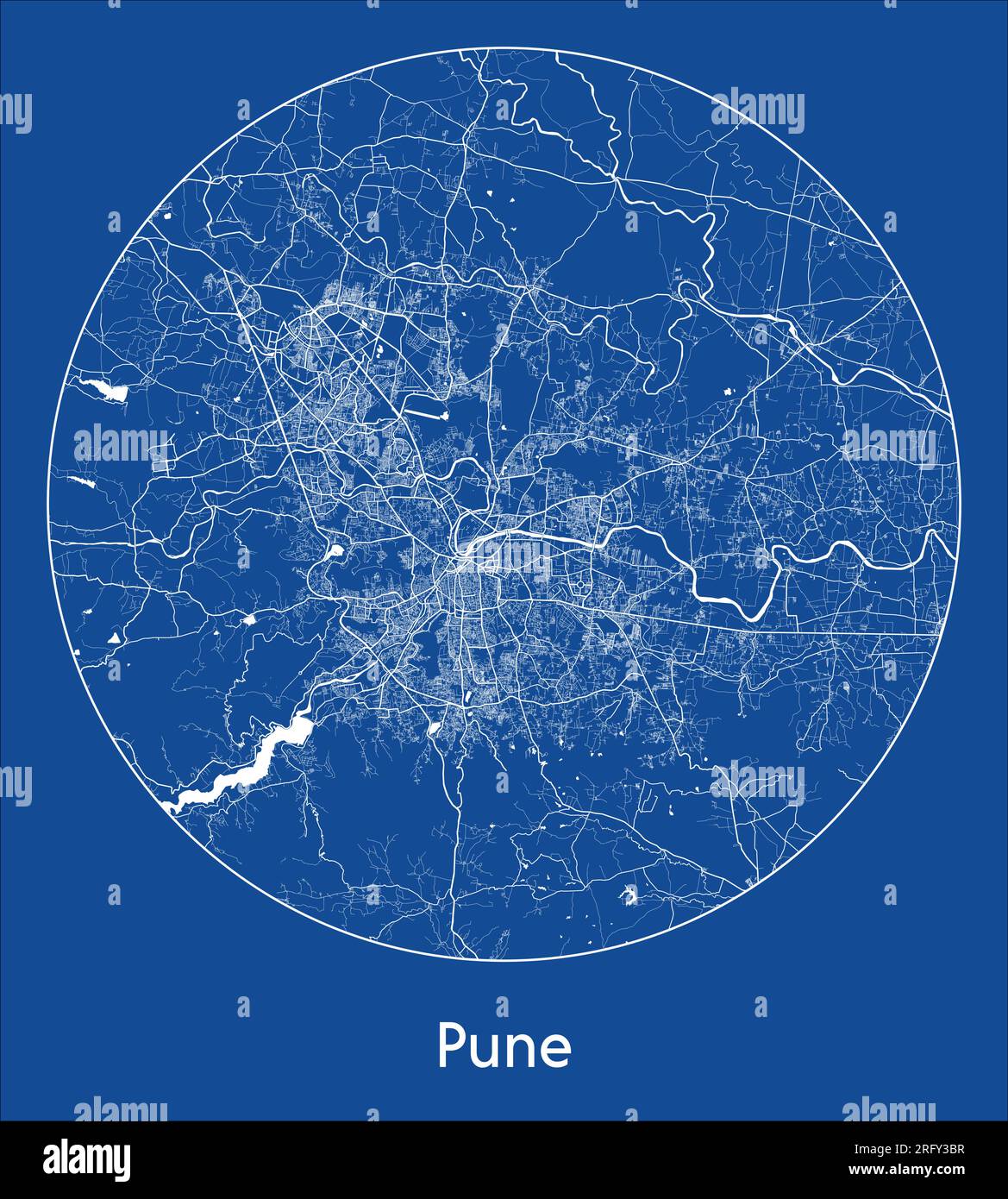 Pune city map hi-res stock photography and images - Alamy