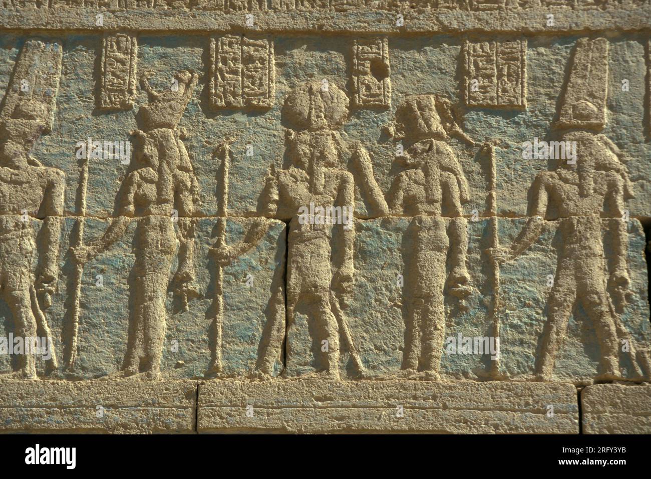 Stone carving at the pyramids of giza near the city of Cairo at the ...