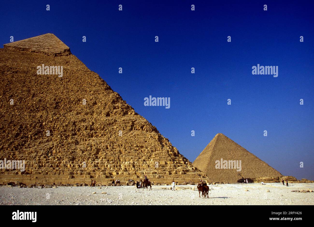 The pyramids of giza near the city of Cairo at the capital of Egypt in ...