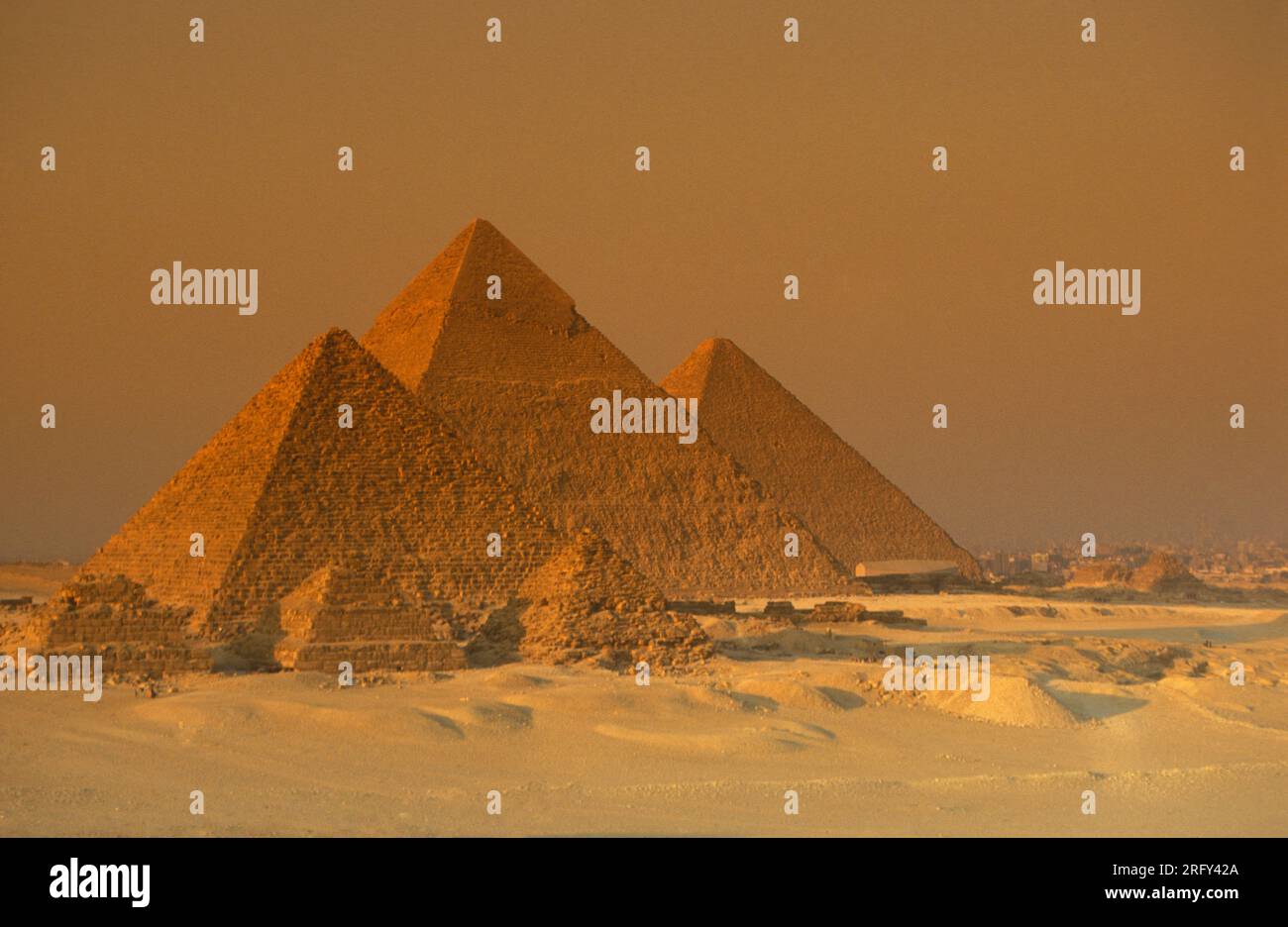 The pyramids of giza near the city of Cairo at the capital of Egypt in ...