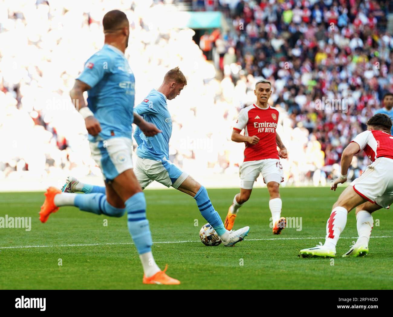 Manchester City's Cole Palmer scores their side's first goal of the ...