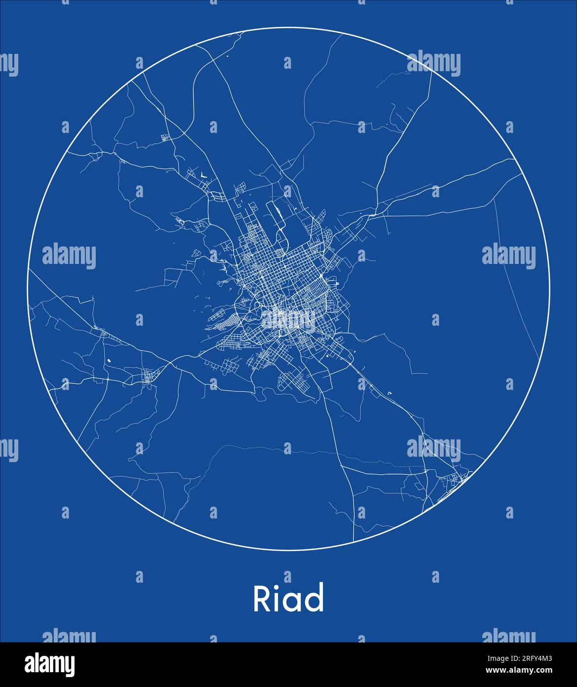 City Map Riad Saudi Arabia Asia blue print round Circle vector ...