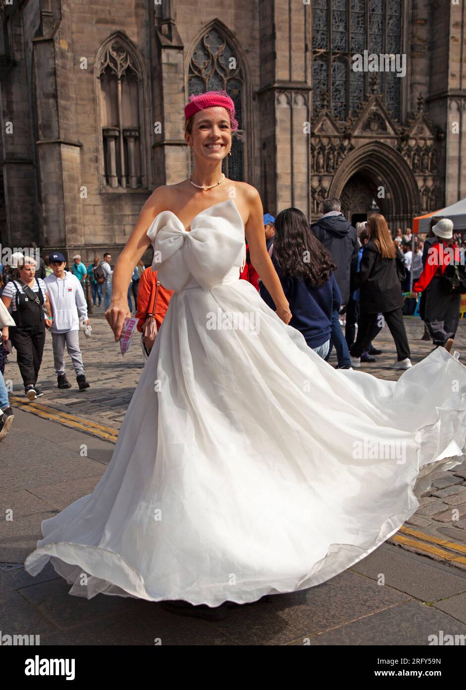 Edinburgh Festival Fringe. The High Street Royal Mile. Pictured: Sally ...