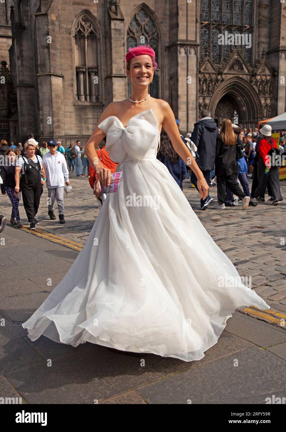Edinburgh Festival Fringe. The High Street Royal Mile. Pictured: Sally ...