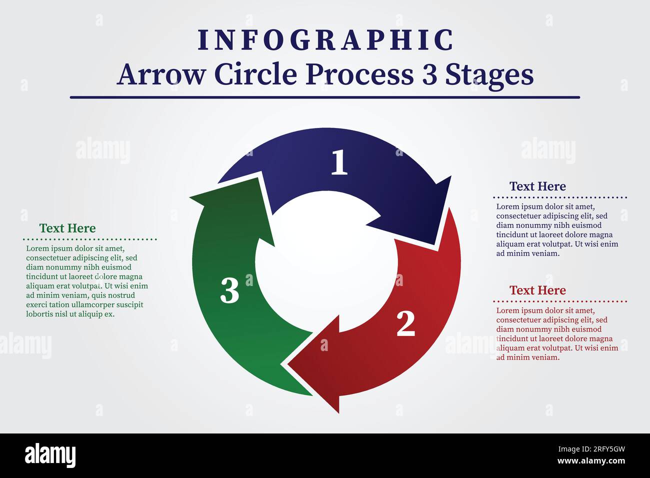 Vector circle infographic. Business concept with 3 arrow options, parts ...