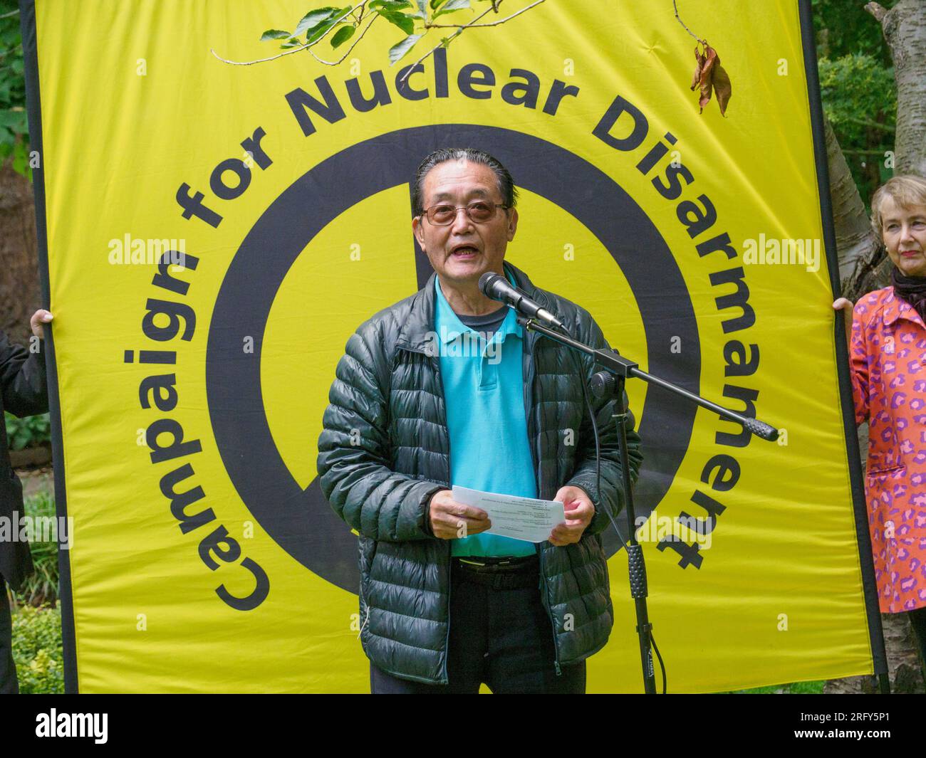 London, UK. 6 Aug 2023. Shigeo Kobayashi, Japanese Against Nuclear. 78 years after the US ...