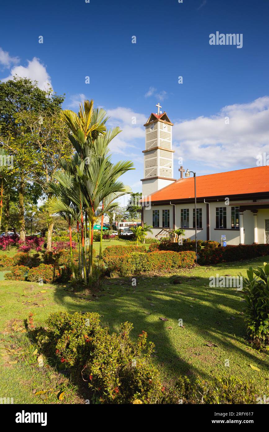 La Fortuna, Costa Rica - 28 April, 2023: Parque Central square and San ...