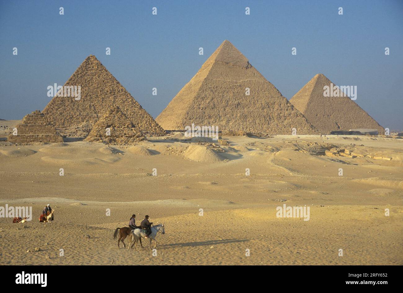 The pyramids of giza near the city of Cairo at the capital of Egypt in ...