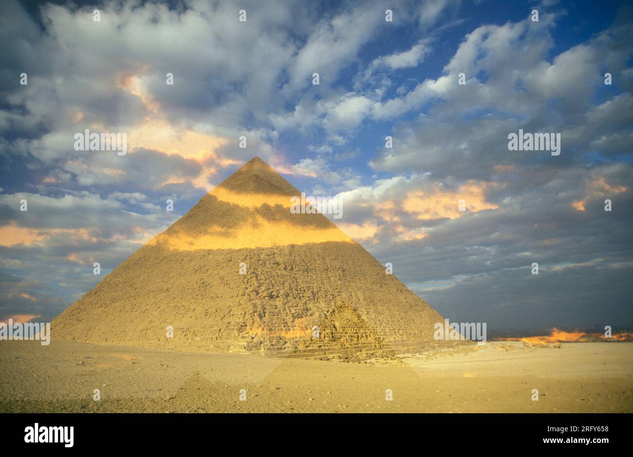 The pyramids of giza near the city of Cairo at the capital of Egypt in ...