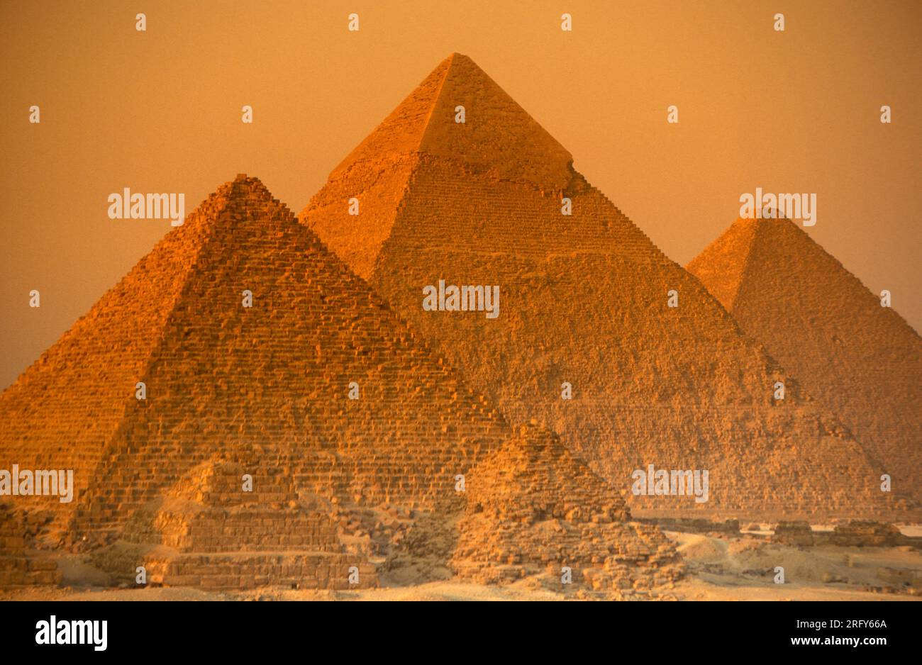 The pyramids of giza near the city of Cairo at the capital of Egypt in ...