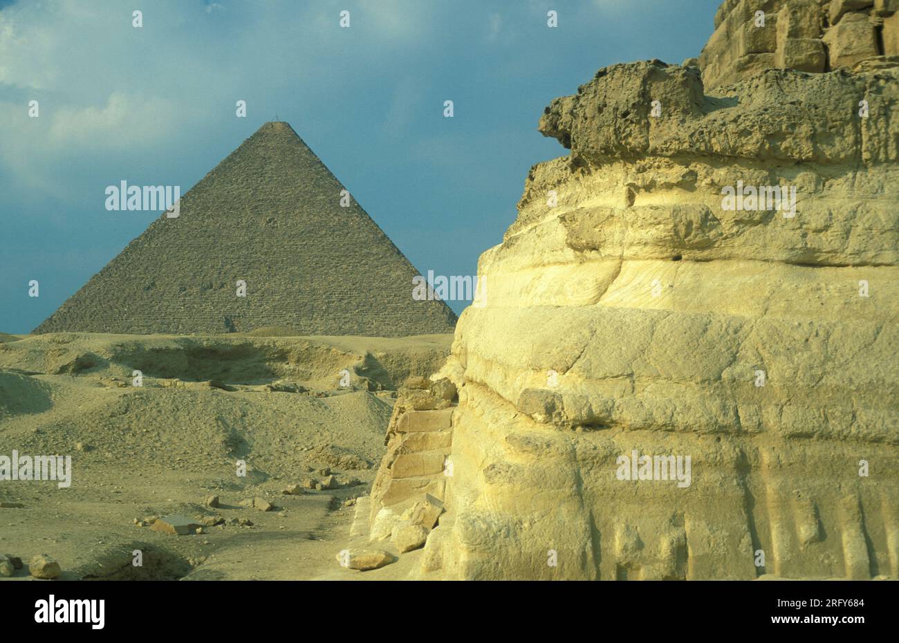 The pyramids of giza near the city of Cairo at the capital of Egypt in ...