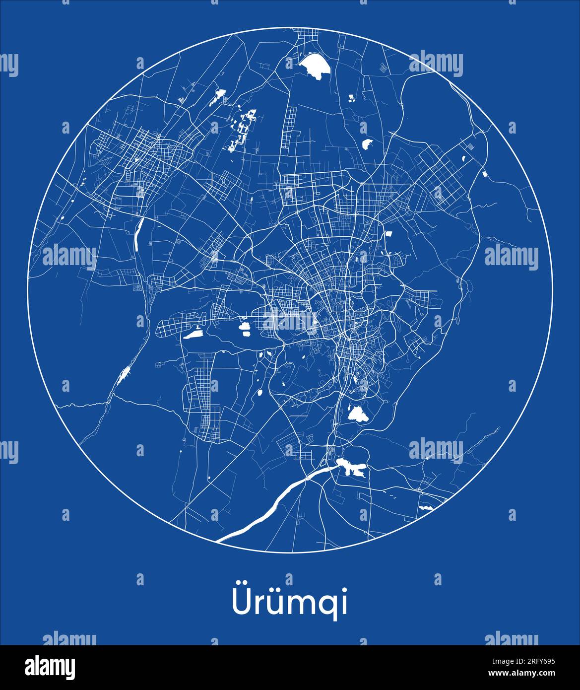 Urumqi map vector hi-res stock photography and images - Alamy
