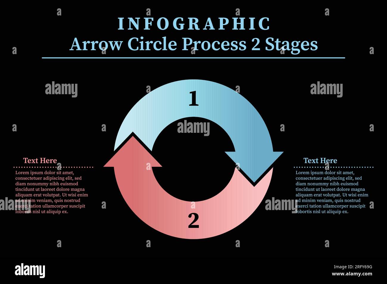 Vector circle infographic. Business concept with 2 arrow options, parts ...