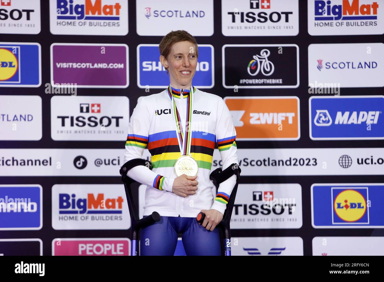 Great Britain's Frances Brown on the podium with gold in the Women C1 ...
