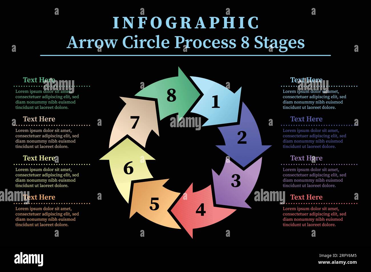 Vector circle infographic. Business concept with 8 arrow options, parts ...